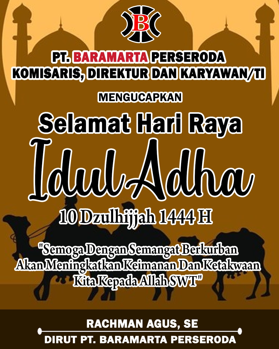 Rachman Agus PT Baramarta Idul Adha 1444 Hijriah Katajari