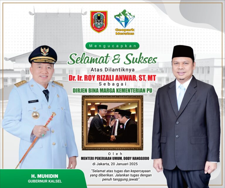 Gubernur Kalsel H Muhidin Selamat dan Sukses Atas Dilantiknya Roy ...